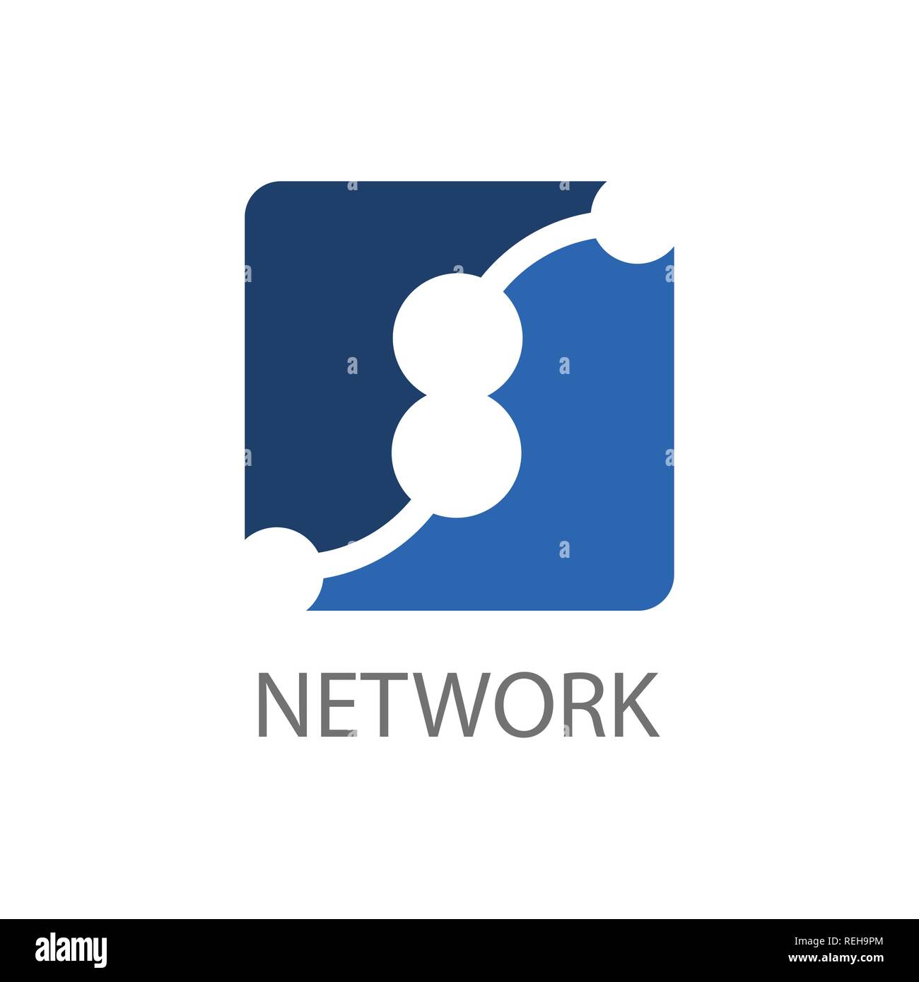 Square network link logo concept design. Symbol graphic template ...