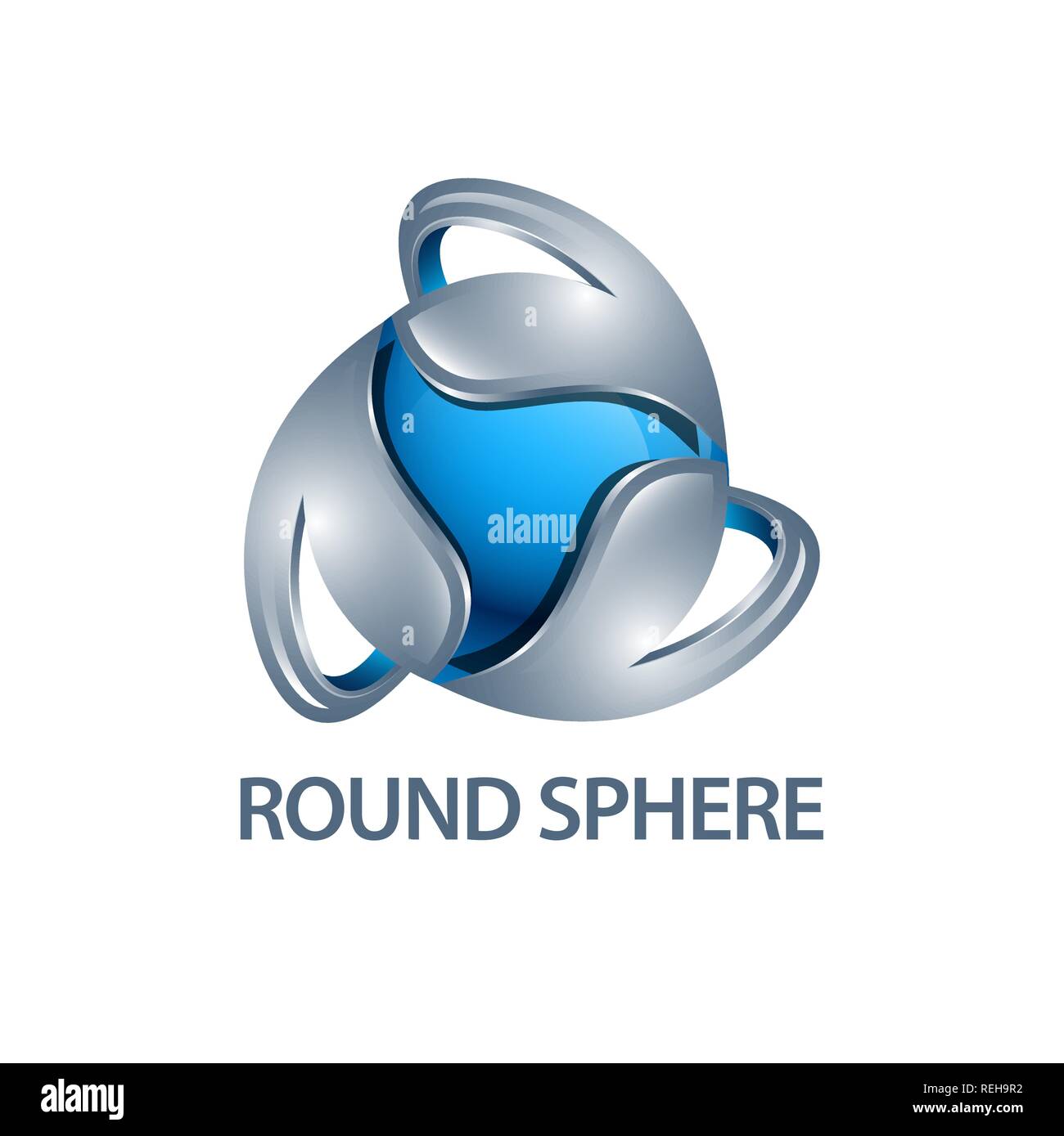 Round sphere logo concept design. three dimensional style. 3D Symbol graphic template element ...
