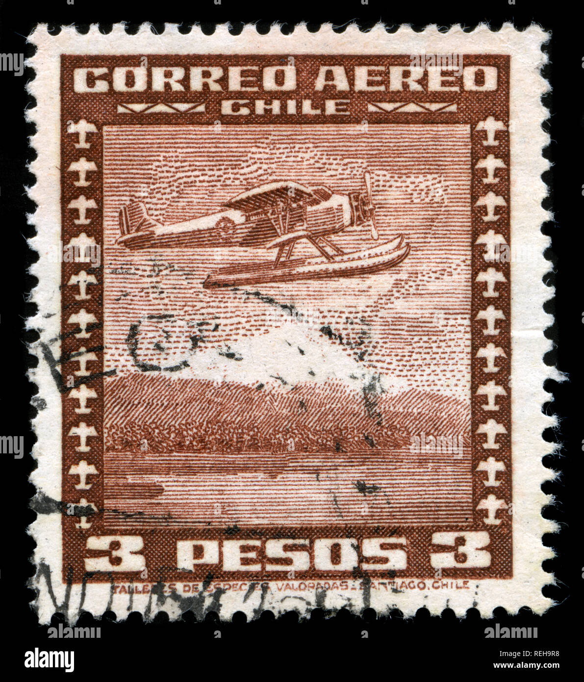 Postage stamp from Chile in the Air Mail Type 1934 series Stock Photo ...
