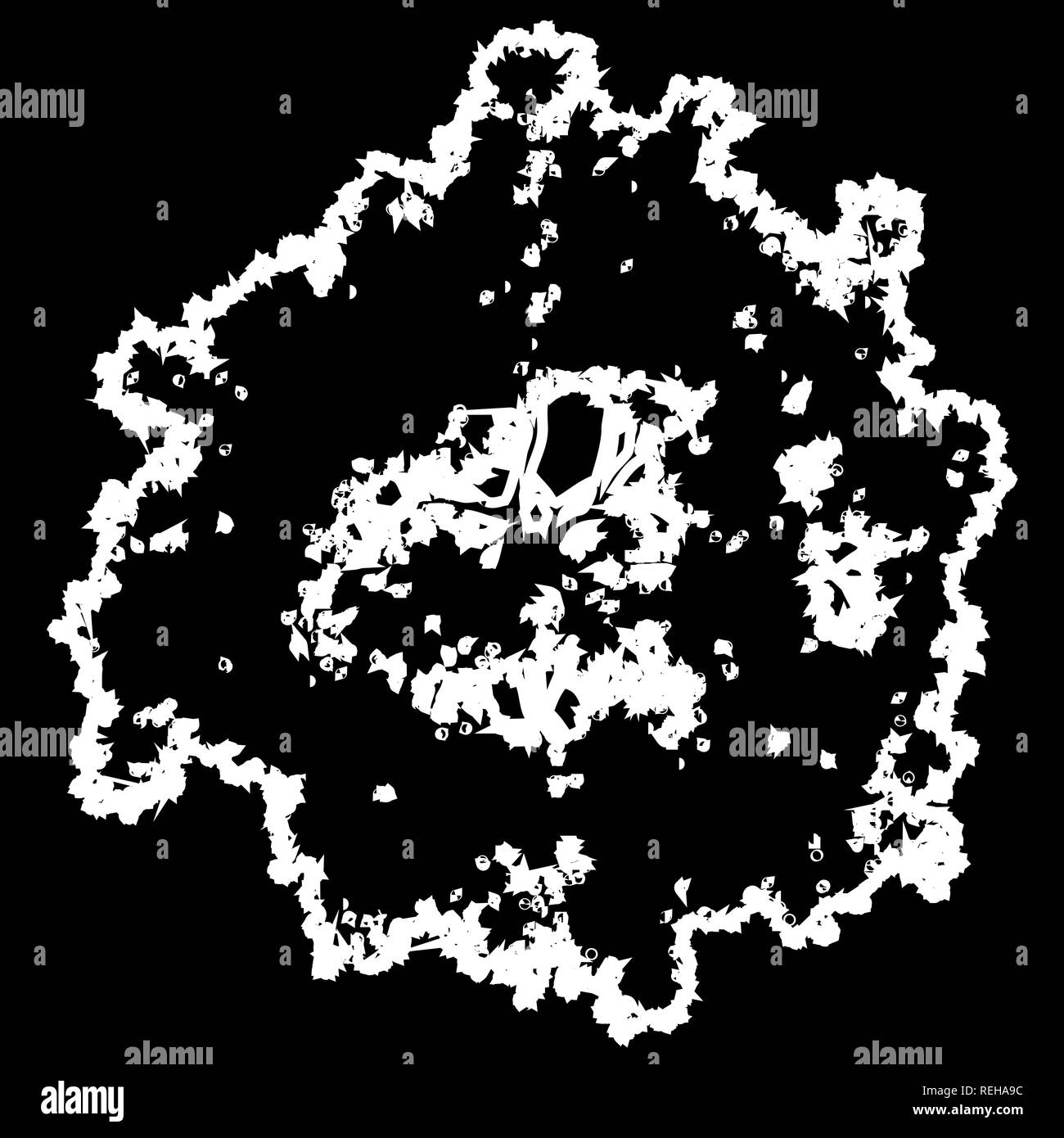 Tree top silhouette isolated - white outlined detailed - vector ...