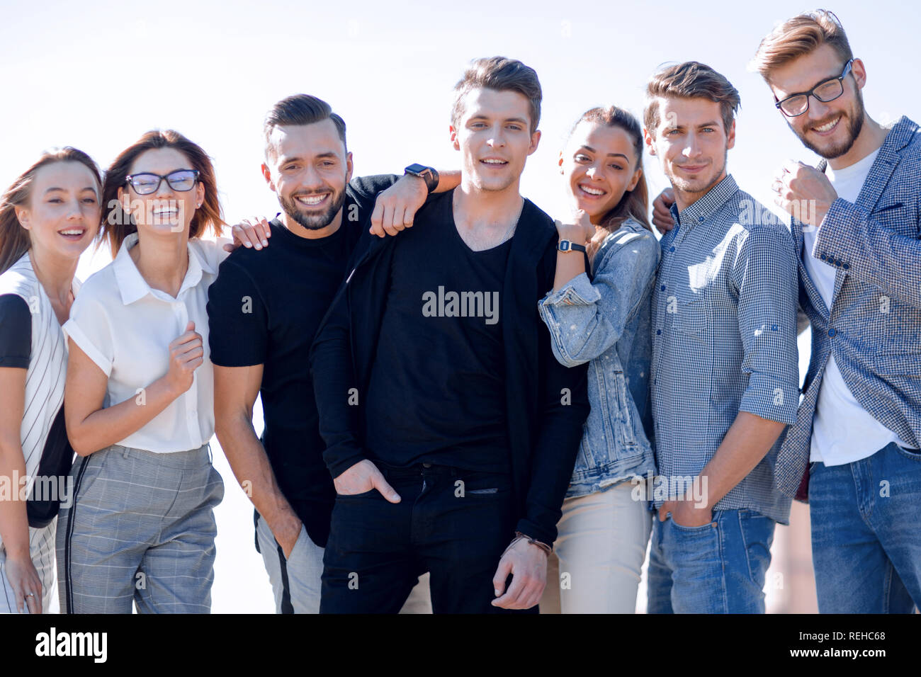 Group portrait of creative business people standing together Stock ...