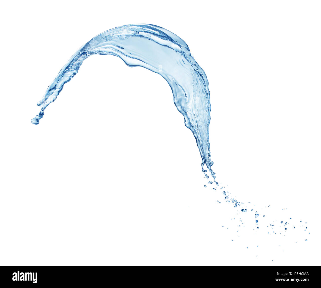 single splash of blue water isolated on white background Stock Photo ...