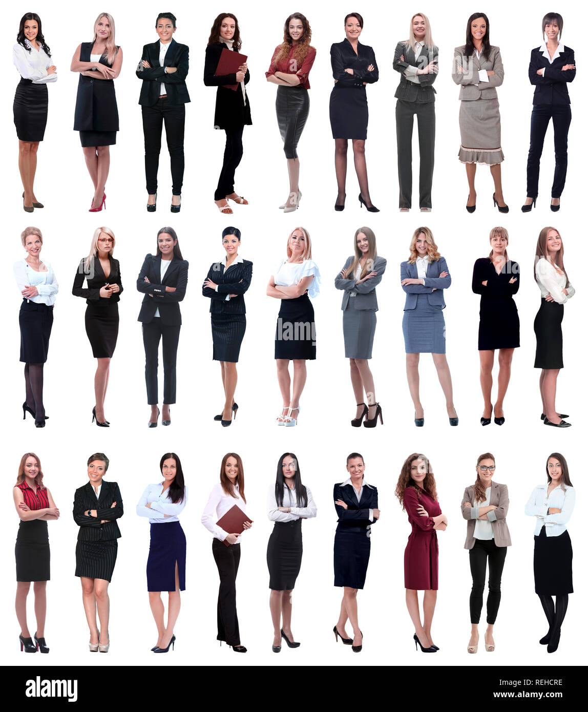 collage of successful modern businesswoman. isolated on white Stock ...