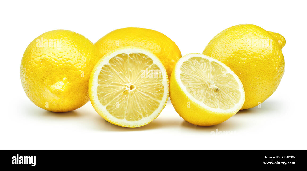 fresh lemon fruits isolated on white background Stock Photo - Alamy