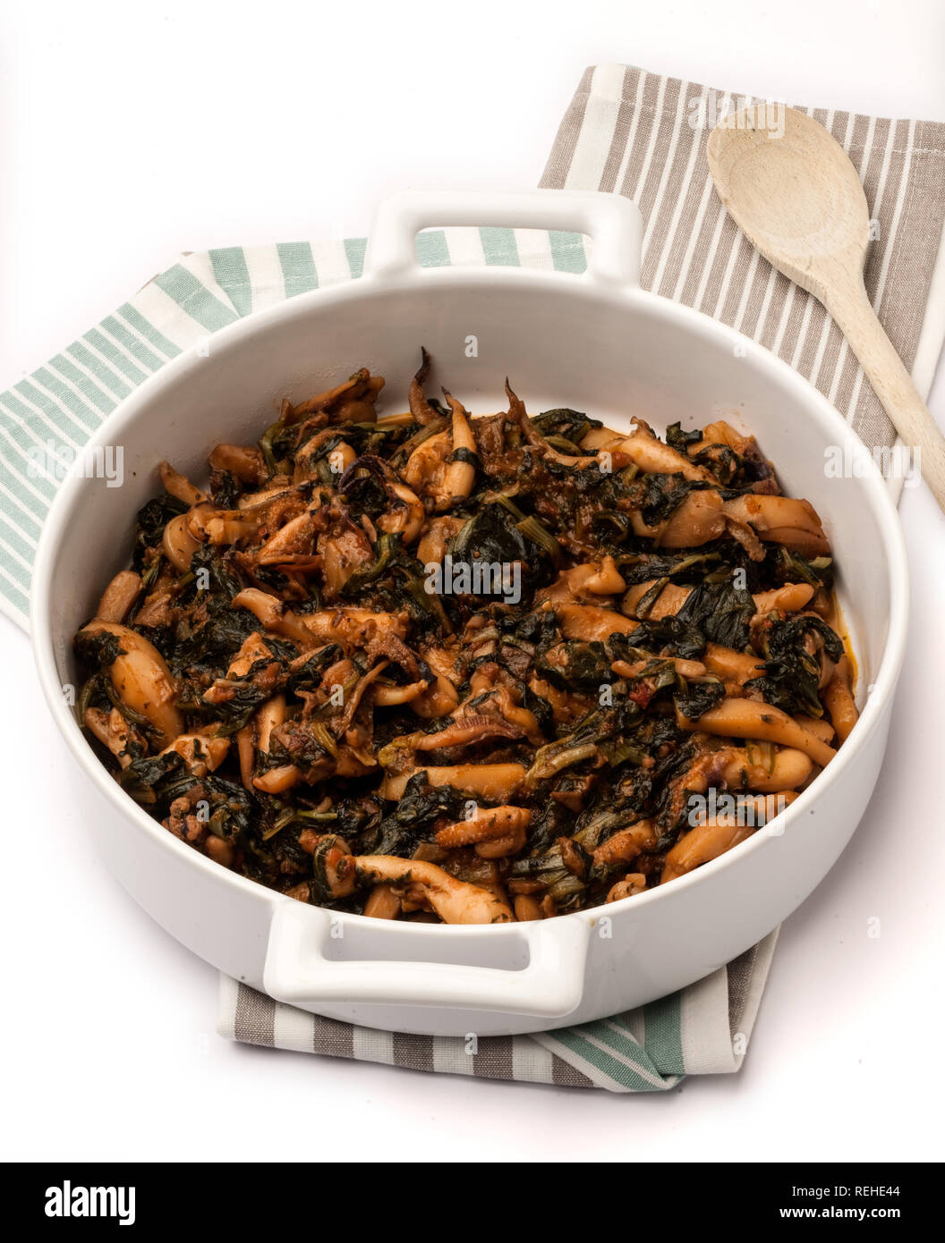 Squid cooked in zimino; Seppie in zimino Stock Photo - Alamy
