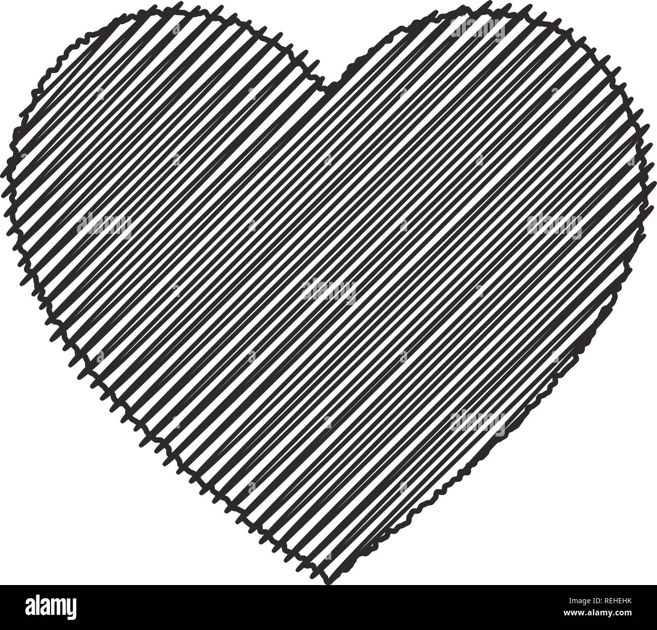 Scribbled black heart. Isolated vector illustration on white background ...