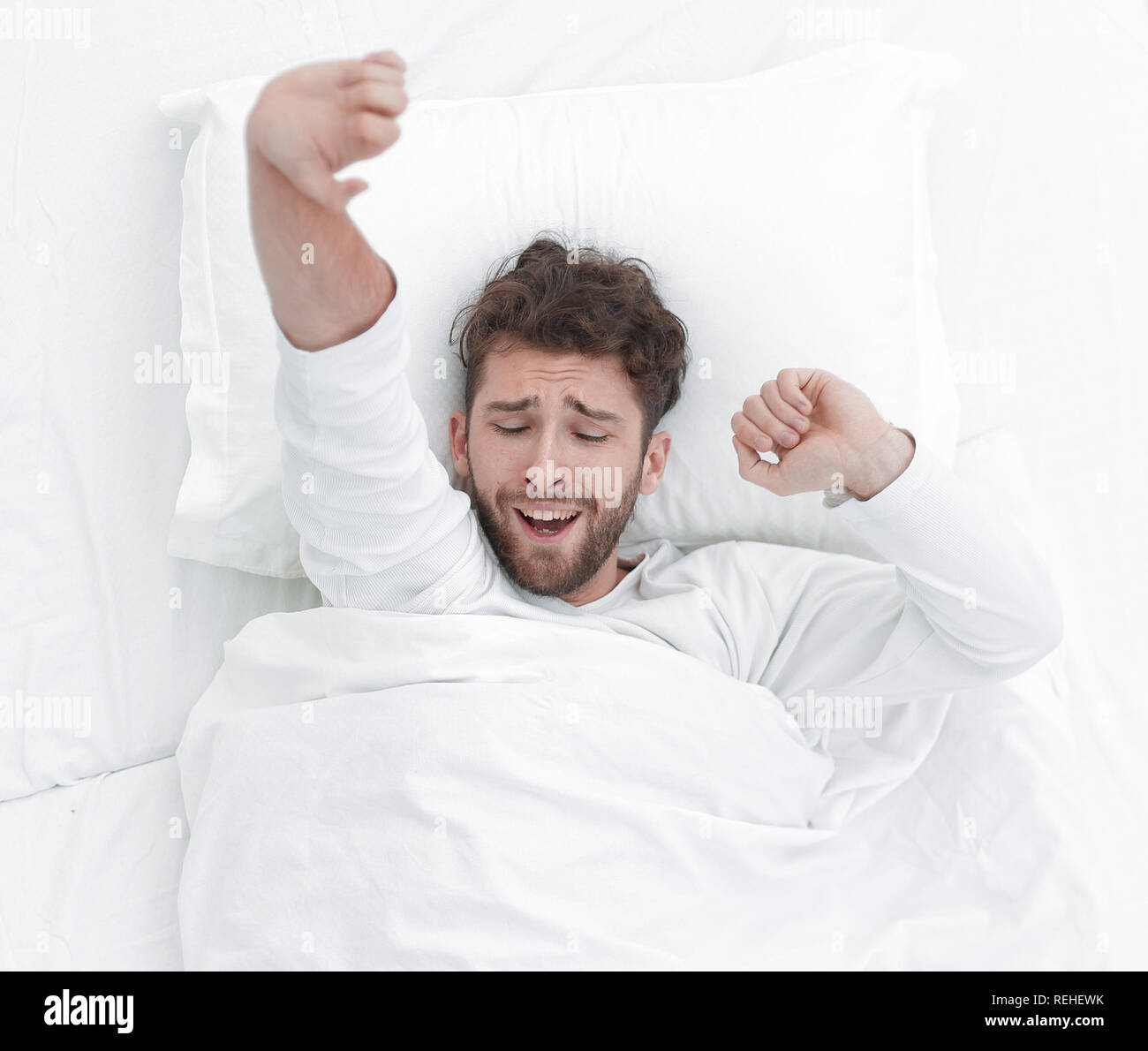 background image waking up beautiful men Stock Photo - Alamy