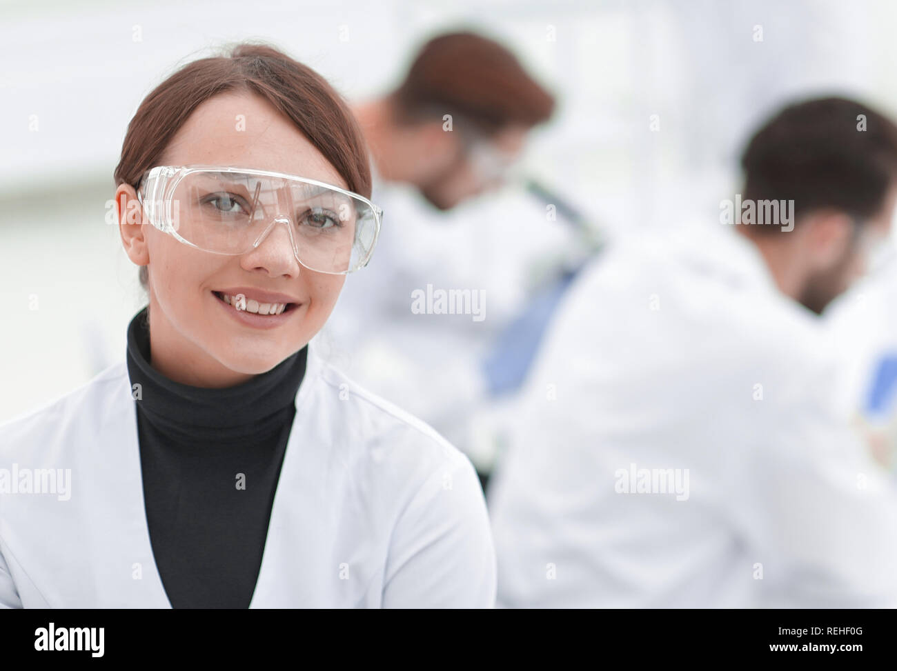 portrait of scientist in laboratory background Stock Photo - Alamy