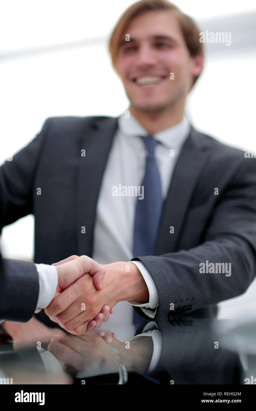 vertical photo.handshake business people Stock Photo - Alamy