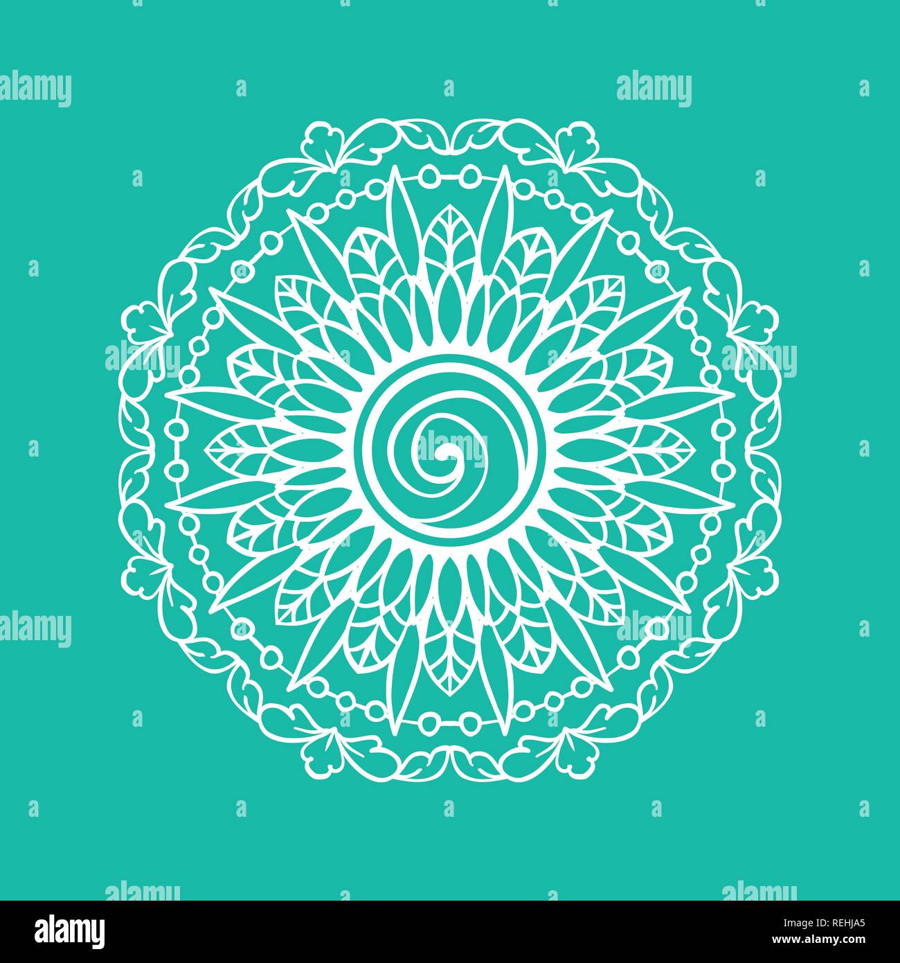 Mandala black and white simple hi-res stock photography and images - Alamy