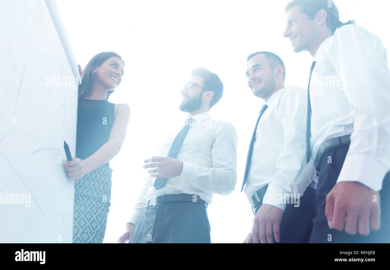 coach conducts training with business team Stock Photo - Alamy