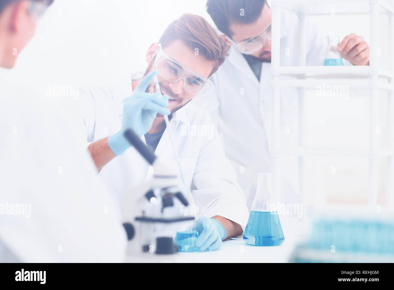 background image science team in the lab Stock Photo - Alamy