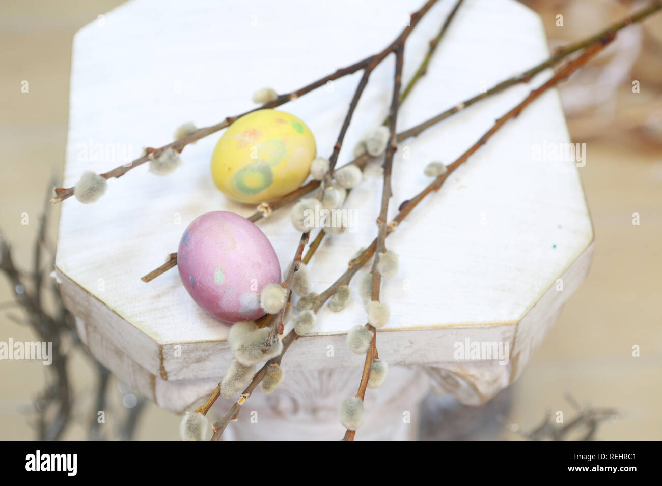 Still life with willow branches Stock Photo - Alamy