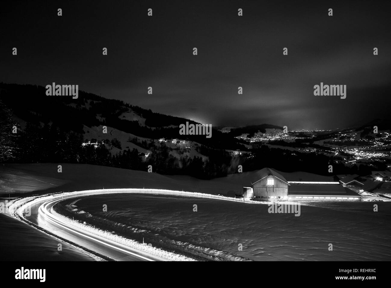 Car driving alps Black and White Stock Photos & Images - Alamy