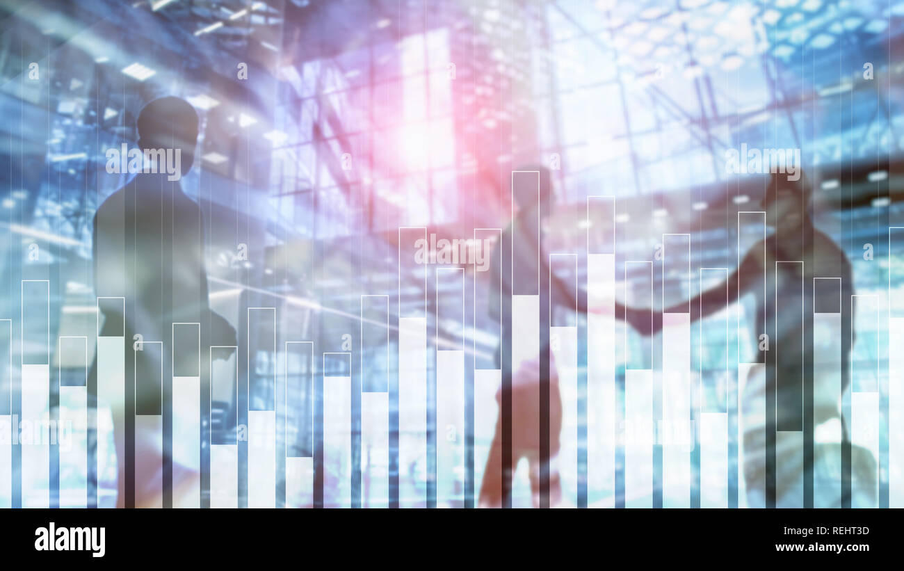 Business and finance graph on blurred background. Trading, investment ...