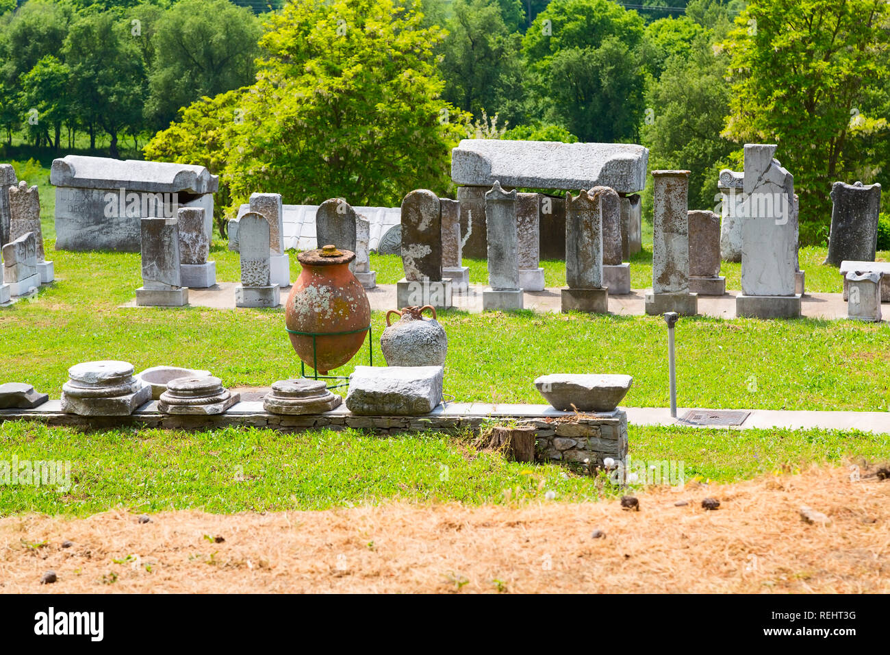 Ancient ruins remains, stones, pottery in province of Lydia, Philippi ...