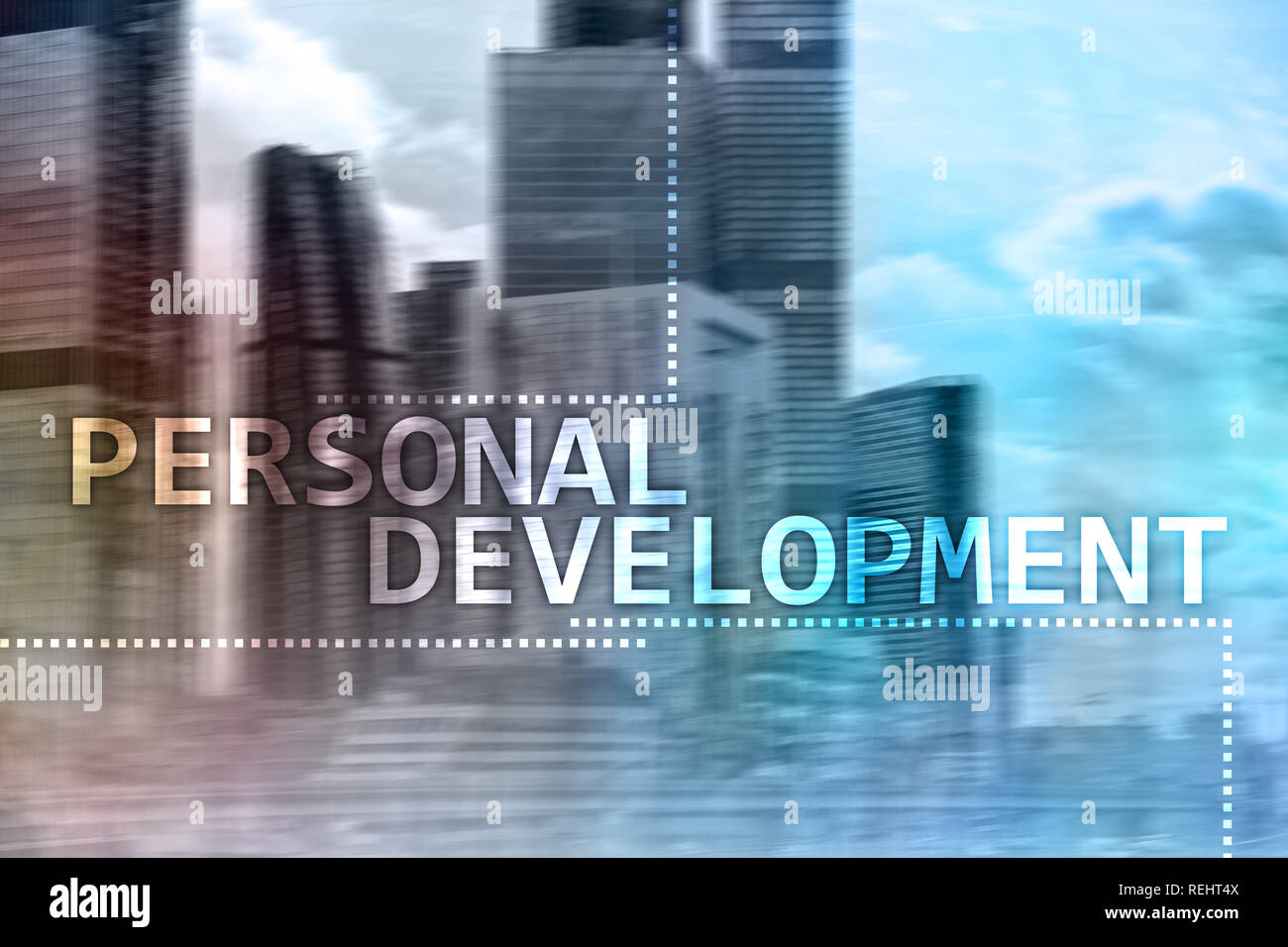 Personal development and growth concept of double exposure background ...