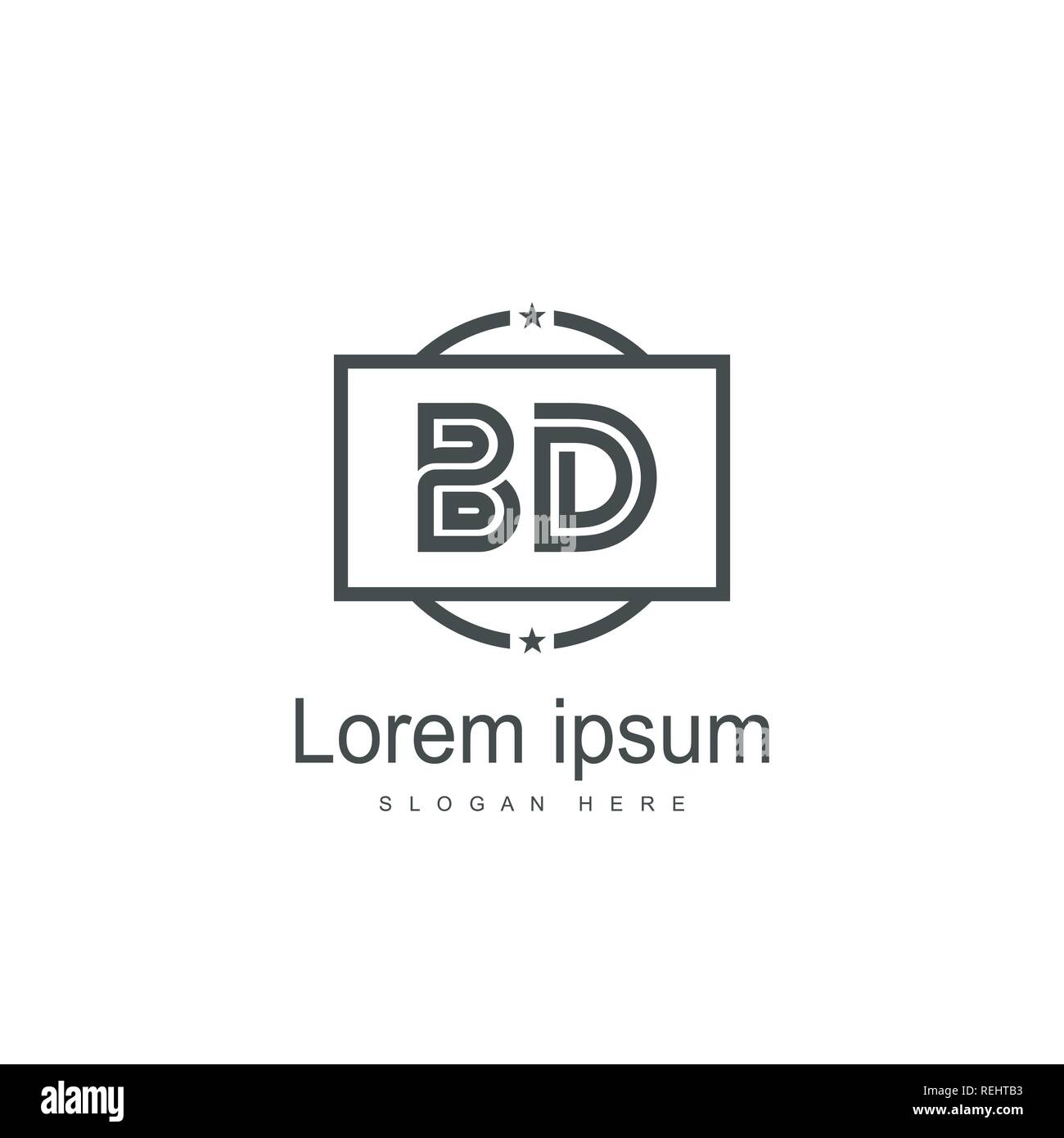 Initial BD Letter Logo Template Design Stock Vector Image & Art - Alamy