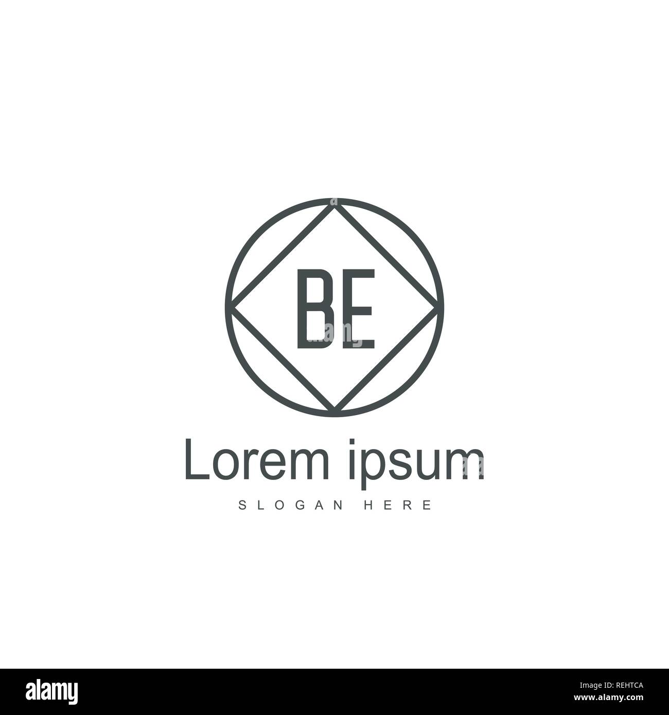 Initial BE Letter Logo Template Design Stock Vector Image & Art - Alamy