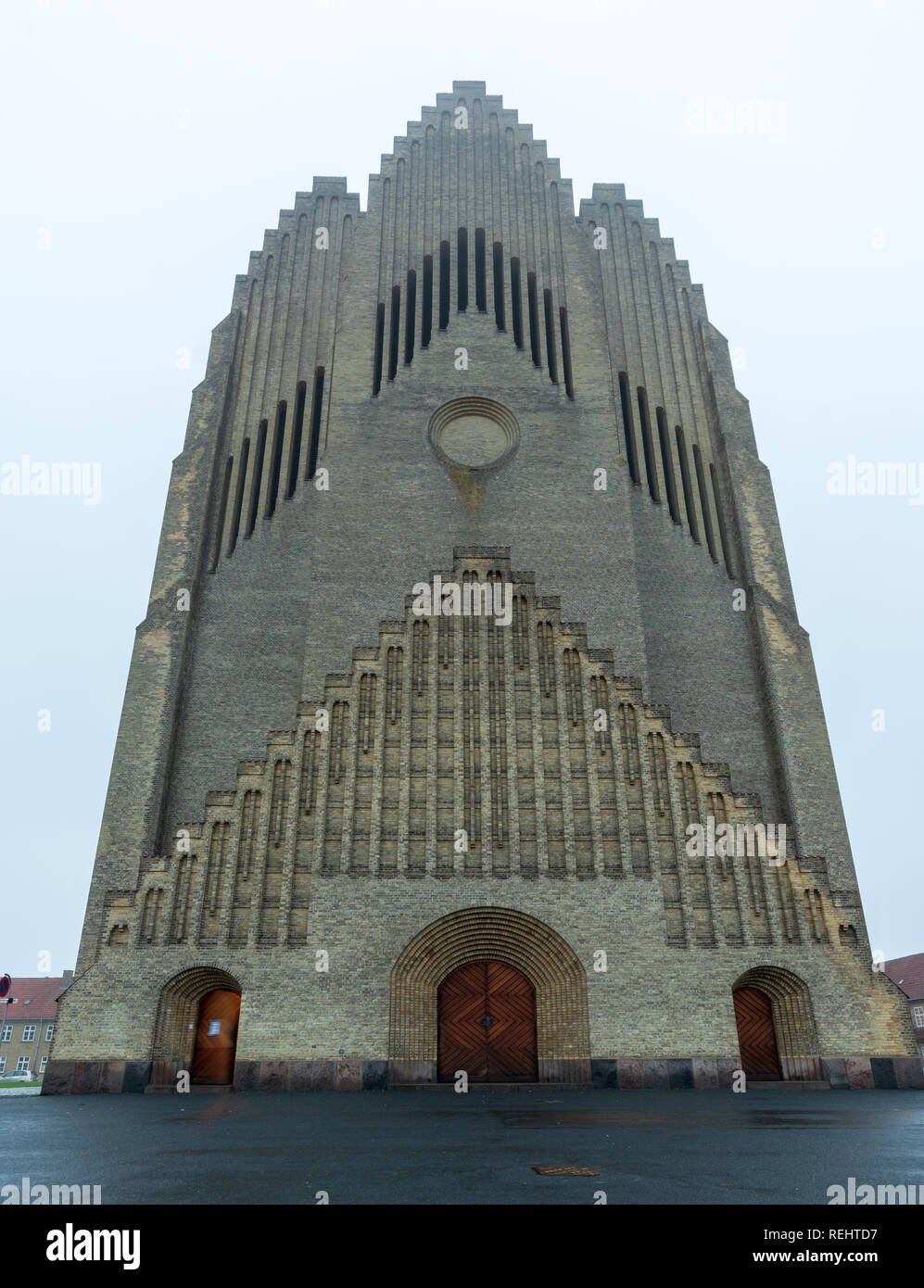 Beautiful and majestic Grundtvigs church Copenhagen denmark with unique ...
