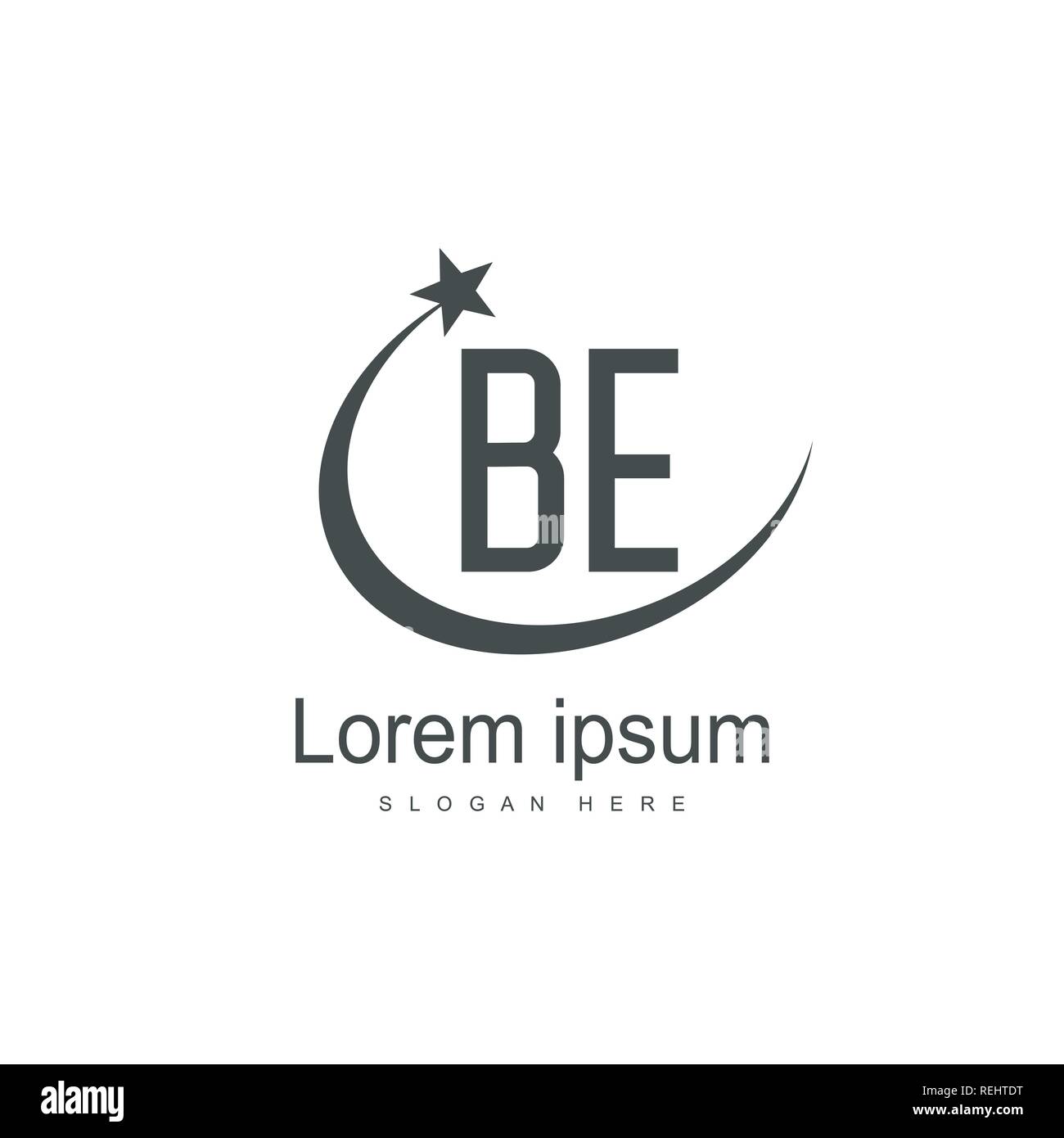 Initial BE Letter Logo Template Design Stock Vector Image & Art - Alamy