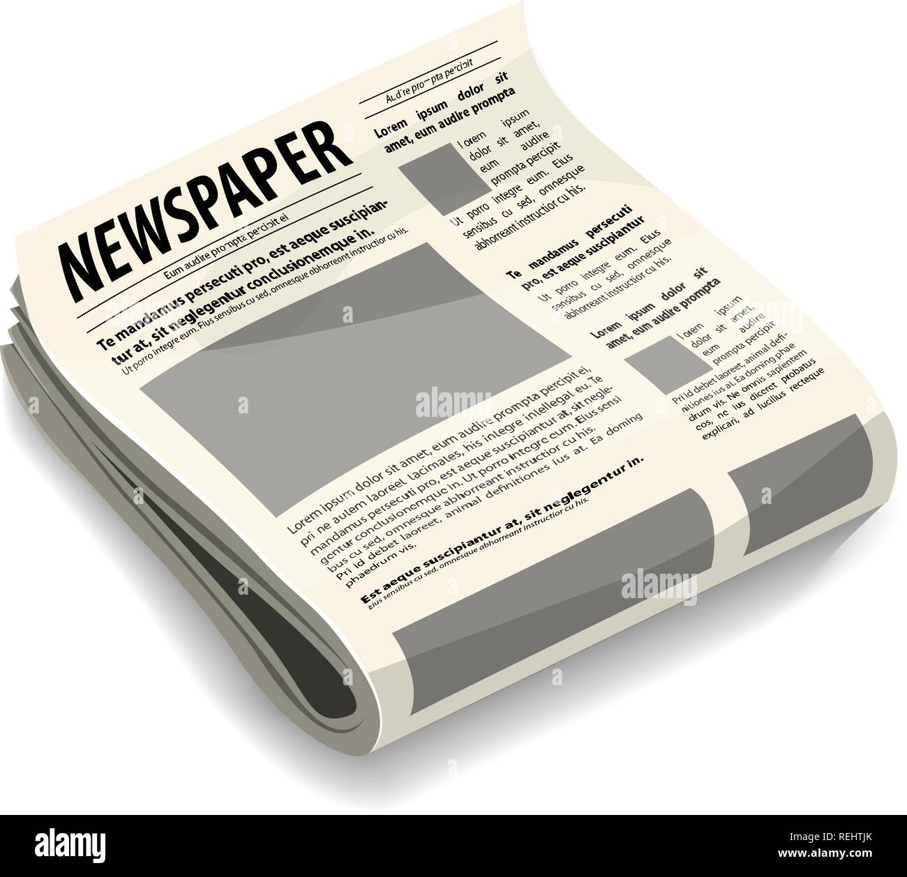 Newspapers pack stylized realistic vector icon, Press Stock Vector ...