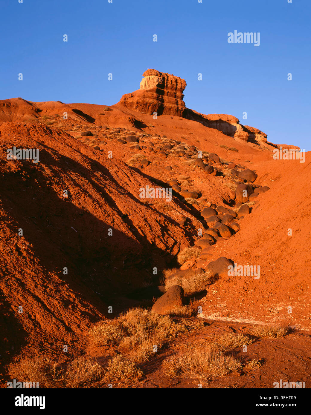 USA, Utah, Capitol Reef National Park, Sunrise on eroded Moenkopi ...