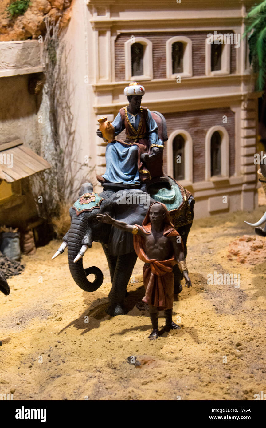 Nativity Scene of a Belen in Malaga Cathedral Stock Photo - Alamy