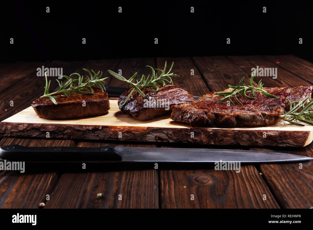 Barbecue Rib Eye Steak. Black Angus Prime meat steaks Machete ...