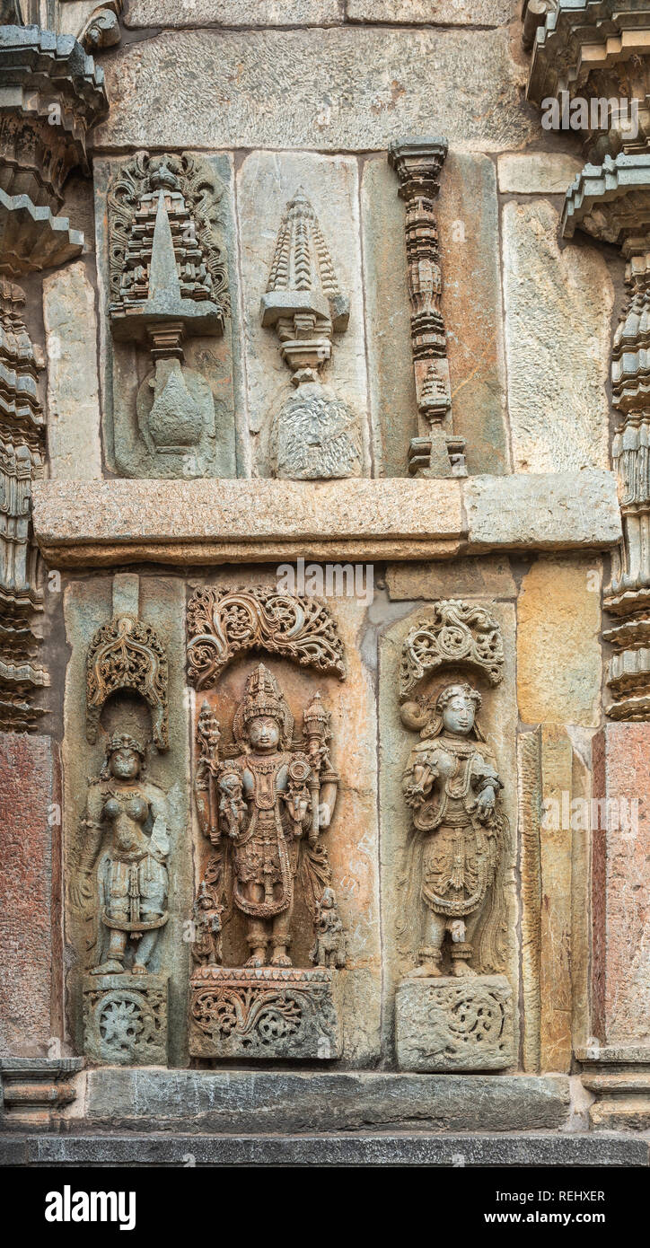 Belur, Karnataka, India - November 2, 2013: Chennakeshava Temple. Brown ...
