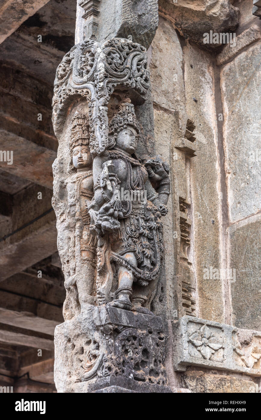 Belur, Karnataka, India - November 2, 2013: Chennakeshava Temple. Stone ...