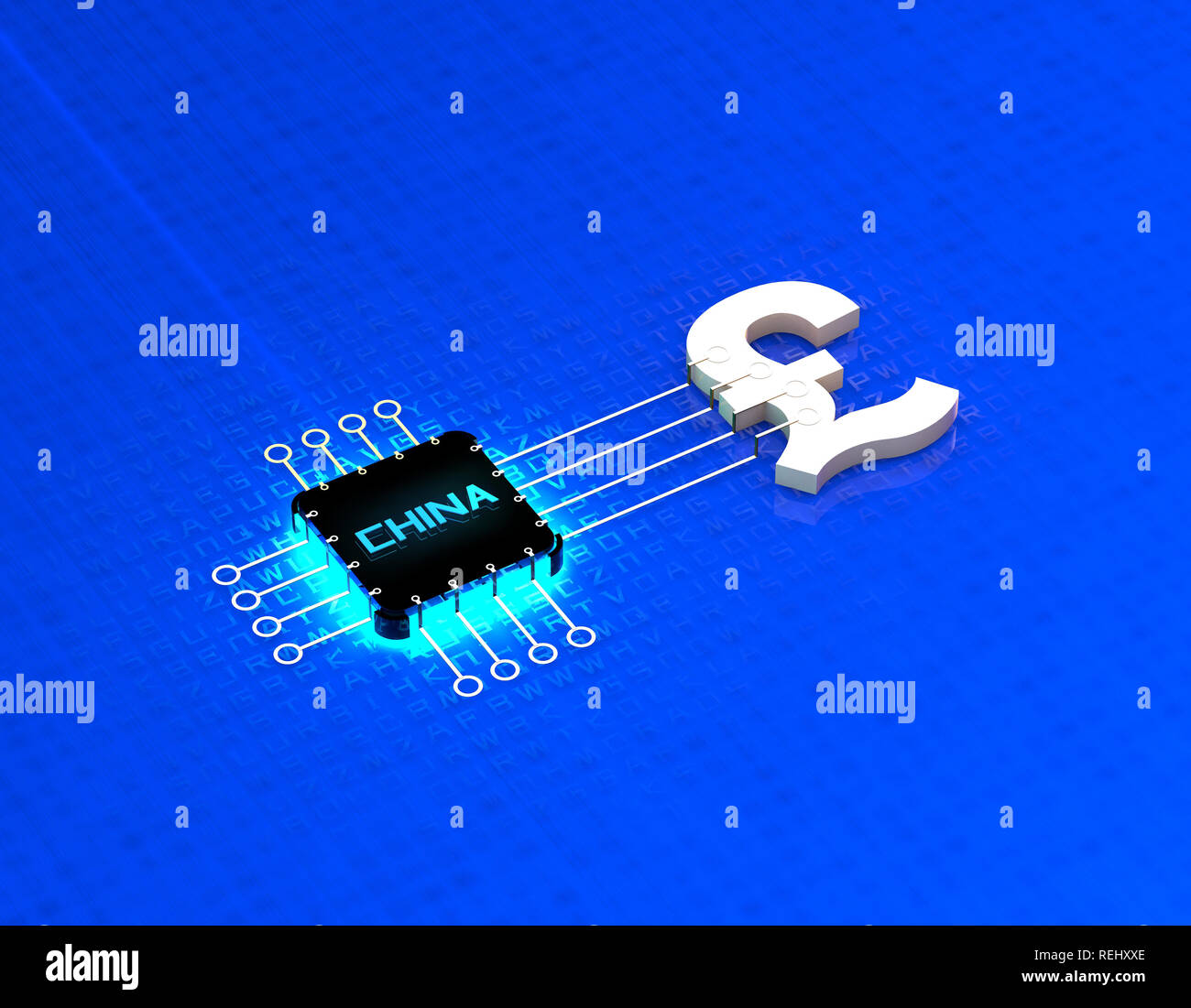 Chinas Electronic Chip Technology Network Data Transmission And Storage Big Data Technology