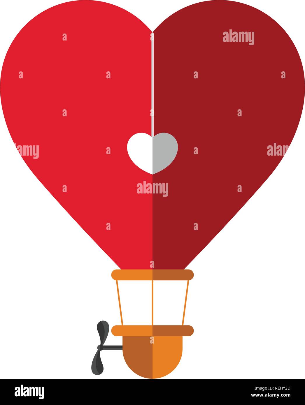 Heart shaped hot air balloon Stock Vector Image & Art - Alamy