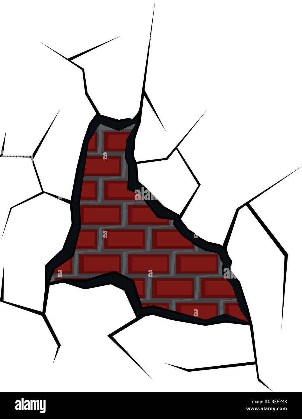 Isolated brick wall cracked Stock Vector Image & Art - Alamy