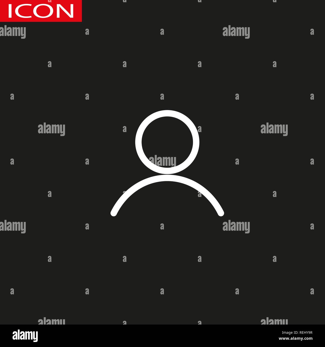 thin line user icon on white background Stock Vector Image & Art - Alamy