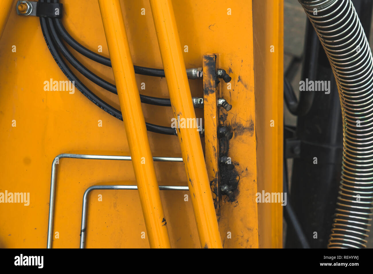 Close-up shot of car engine hoses and tubes Stock Photo - Alamy