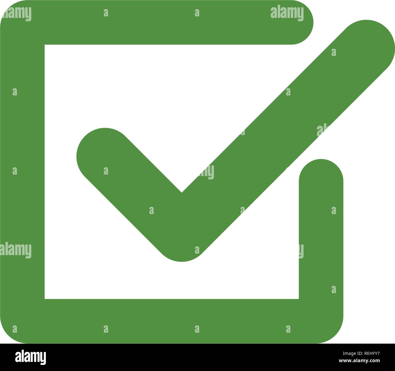 Green Check Mark Box Check List Button Icon Check Mark Box Sign Stock
