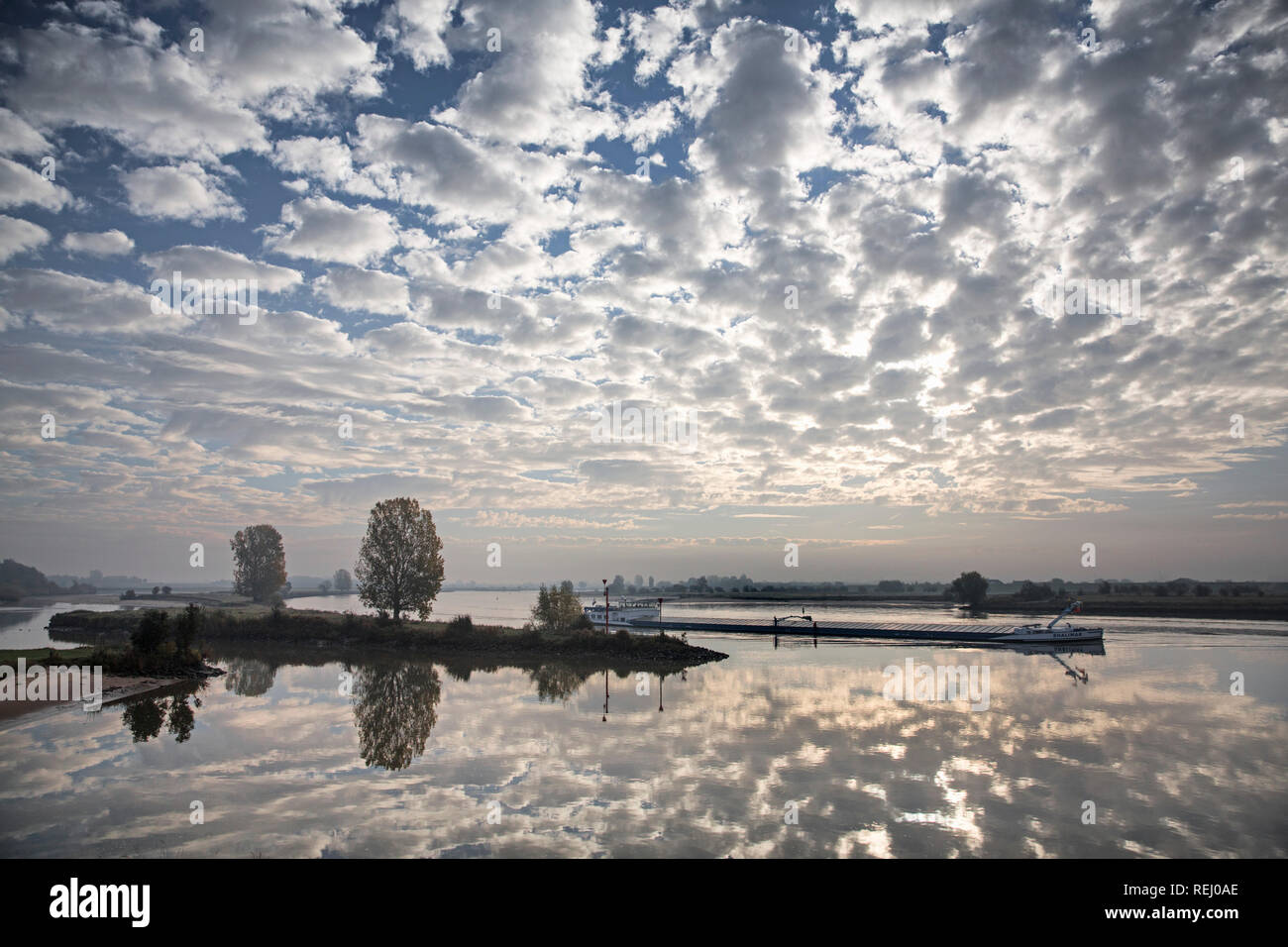 The Netherlands, Lopik, Lek River, inland vessel Stock Photo - Alamy