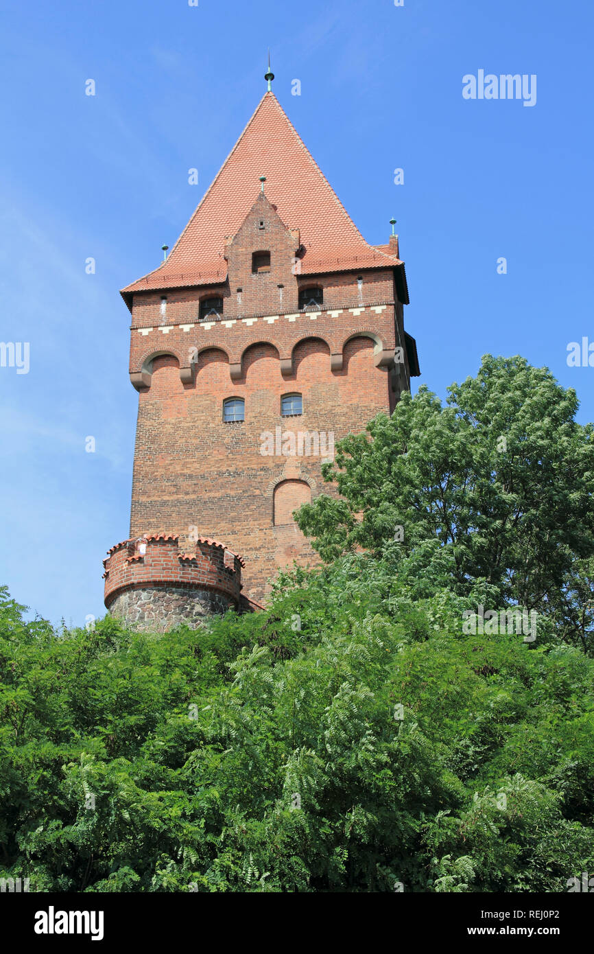 The Lookout tower of the castle complex in Tangermünde in Germany Stock ...