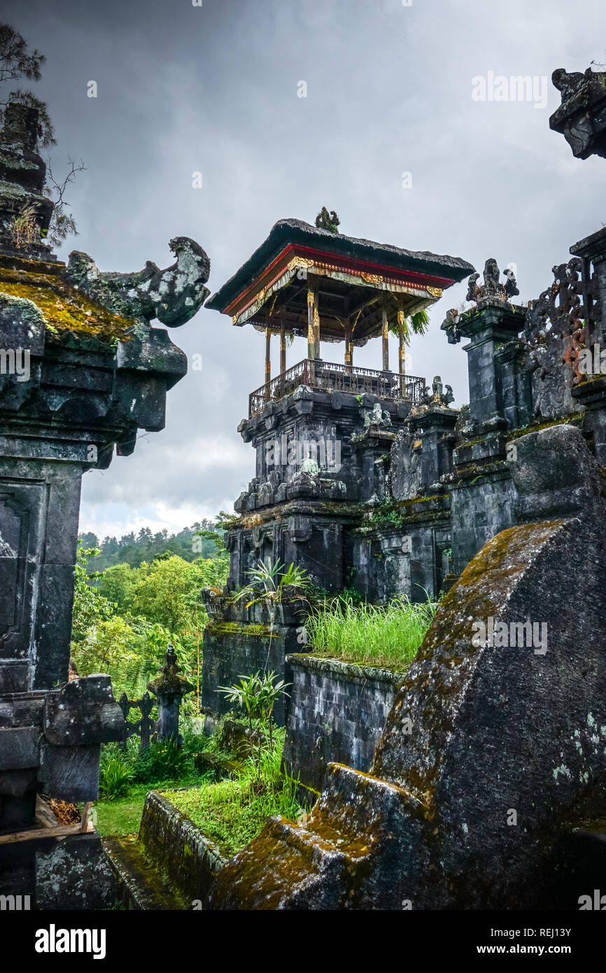 Pura Besakih temple landscape on mount Agung, Bali, Indonesia Stock ...