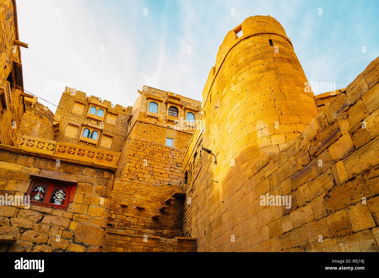 Jaisalmer Fort historic architecture in India Stock Photo - Alamy