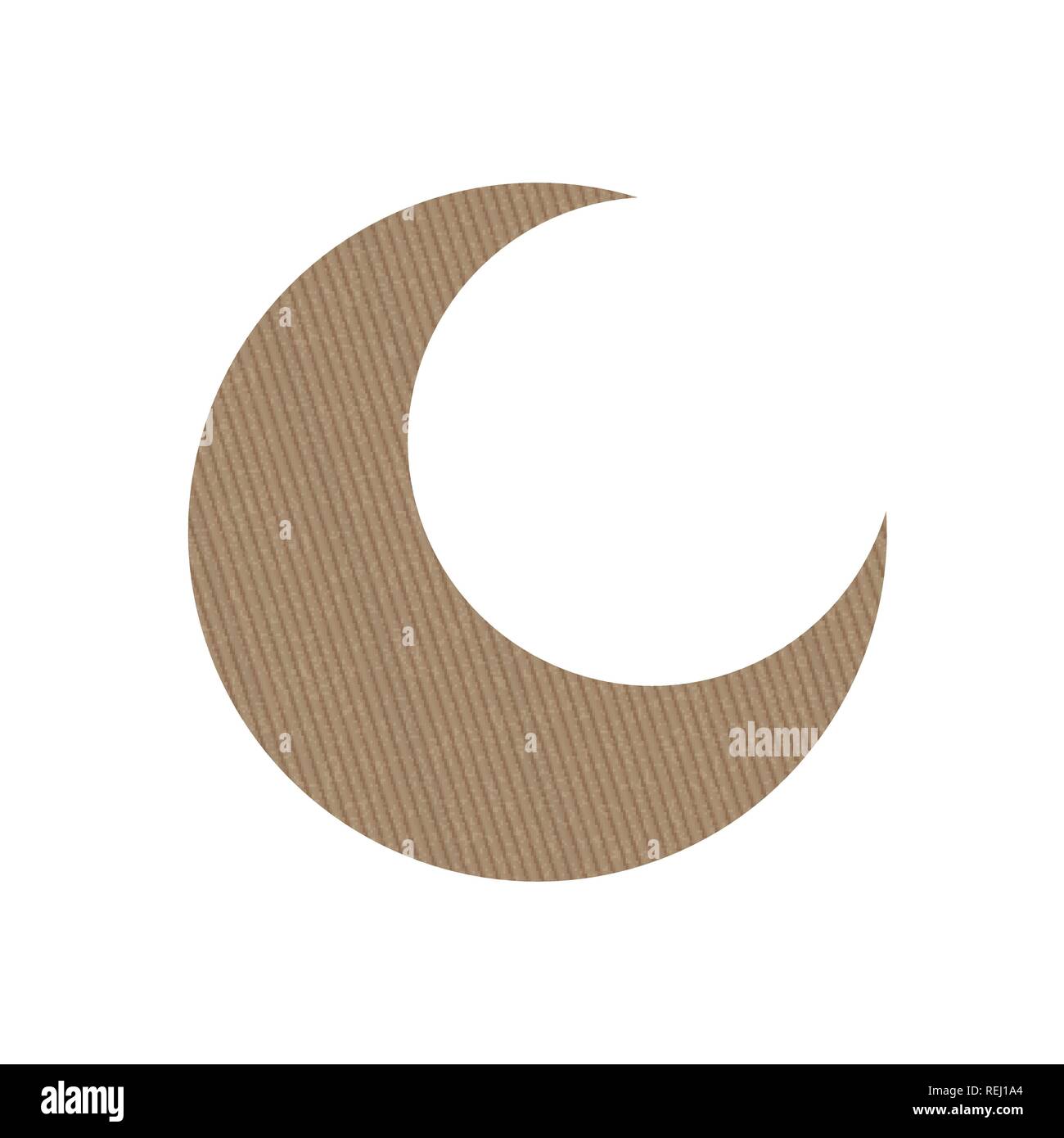 Moon icon. Grunge cardboard texture. Vector illustration. Old poster ...