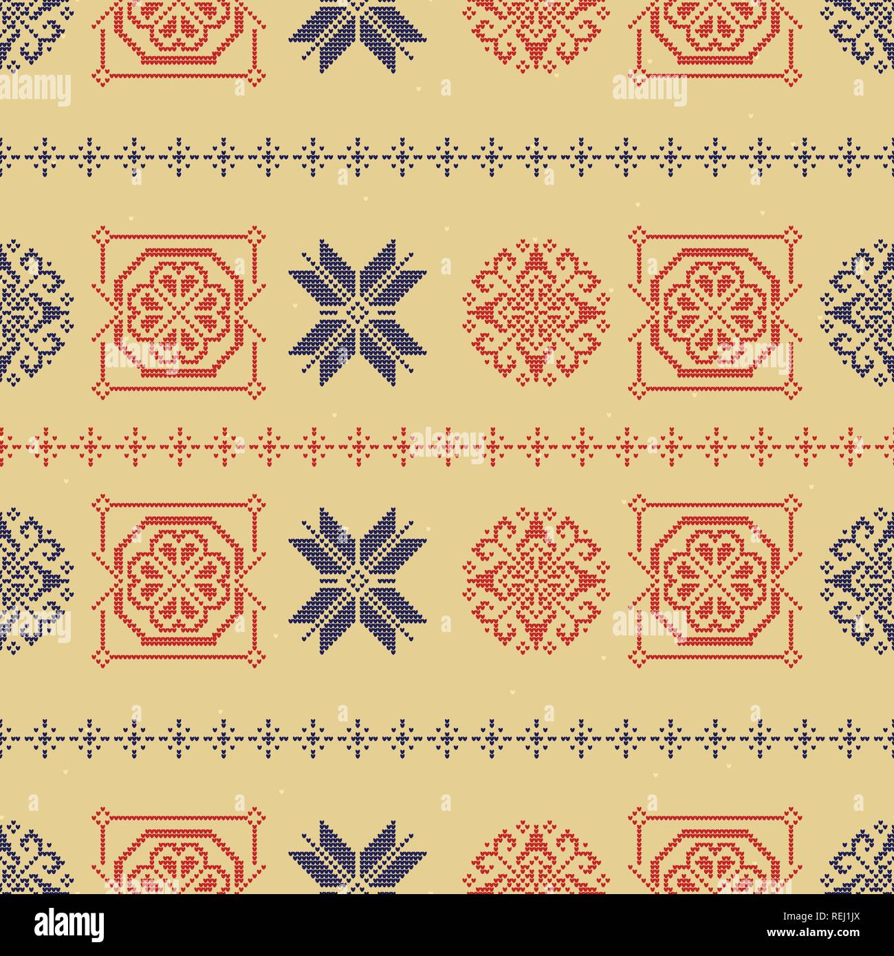 Traditional Norway Style Seamless Knitting Pattern. Abstract ethnic ...