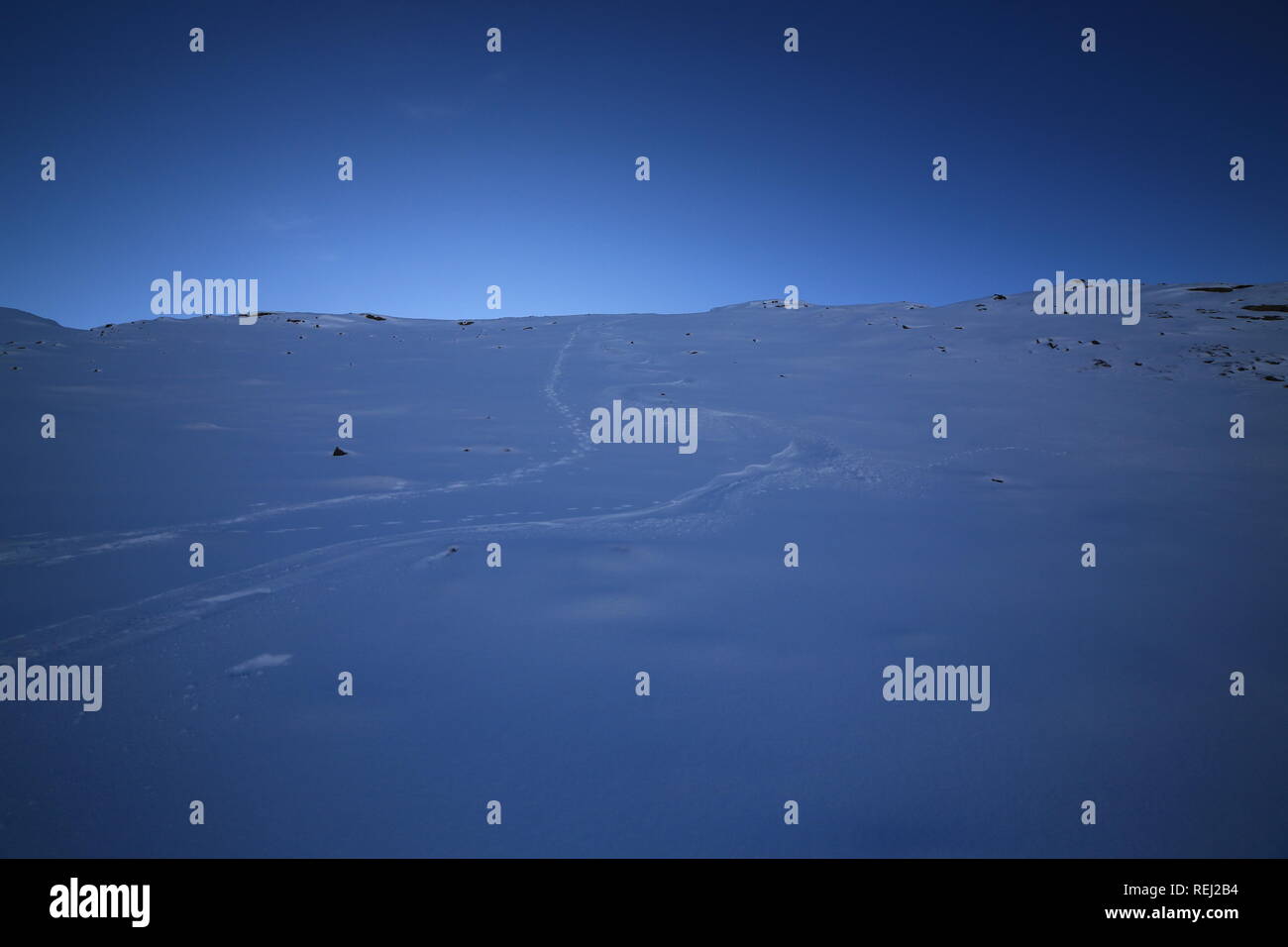 First Snow In The Mountains Outside Tromsø, Skiing and Hiking Stock ...