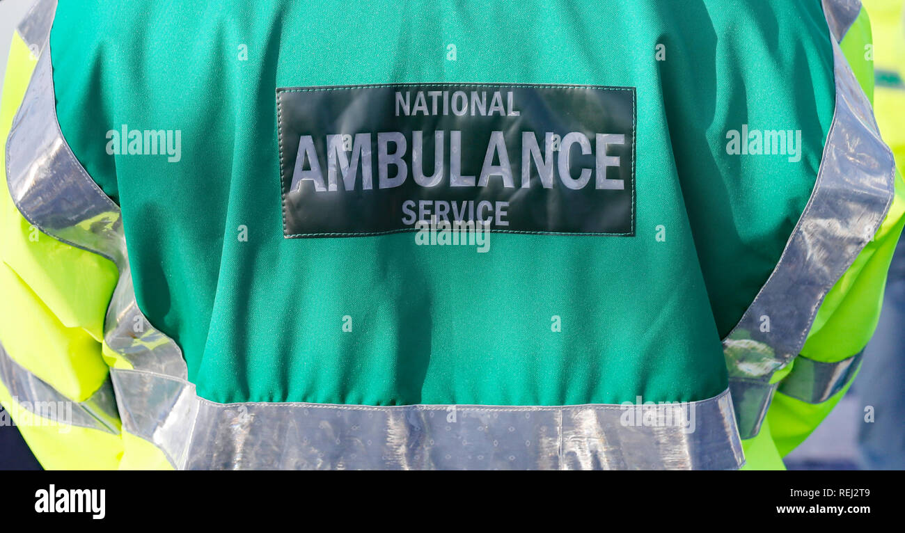 The logo of the National Ambulance Service on of the 500 ambulance ...
