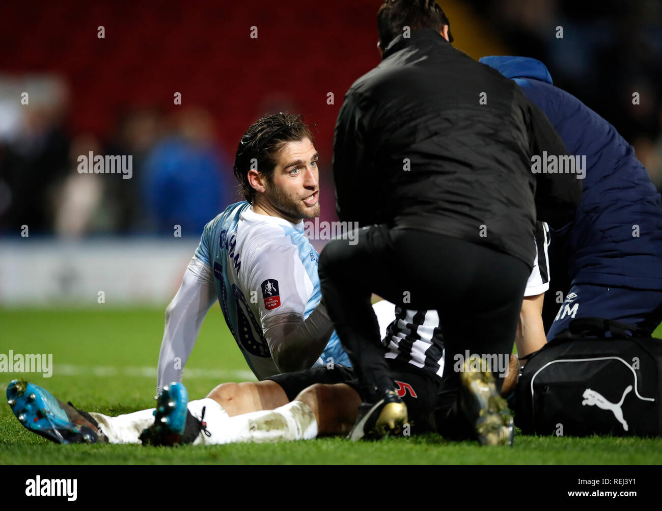 Newcastle United's Fabian Schar (right) and Black Rovers' Danny Graham ...