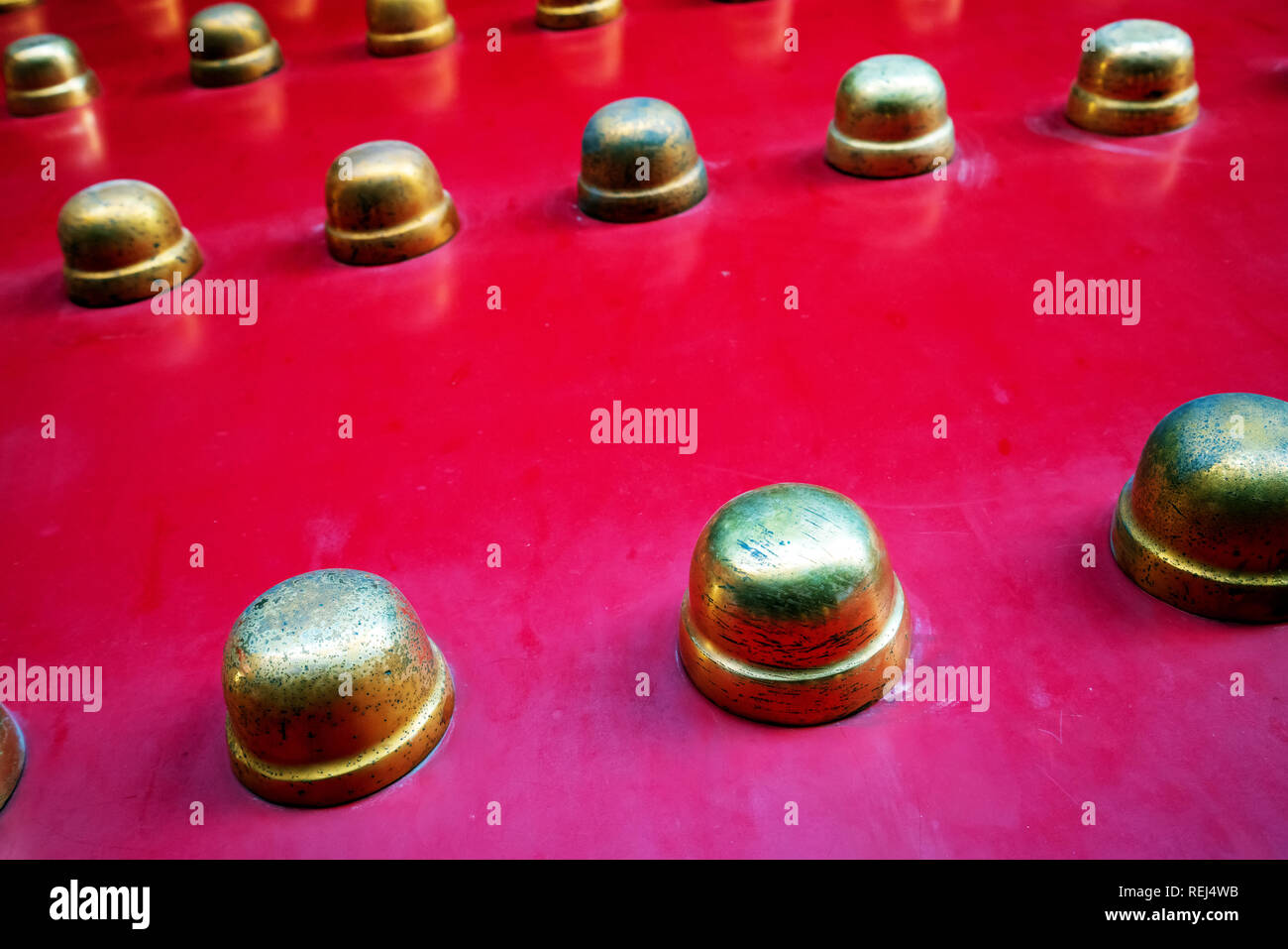 The traditional Chinese Red Gate of the Forbidden City in Beijing is ...