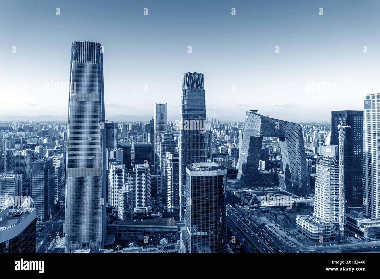 High-rise buildings in the financial district of the city, Beijing ...