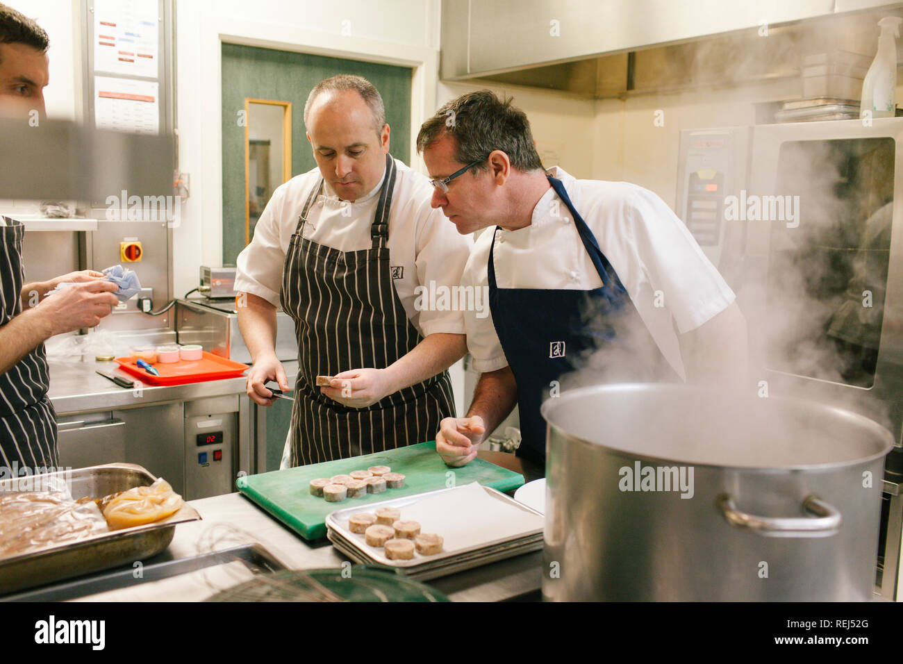 Andrew Fairlie, a 2 Michelin Star chef at his restaurant in Gleneagles ...
