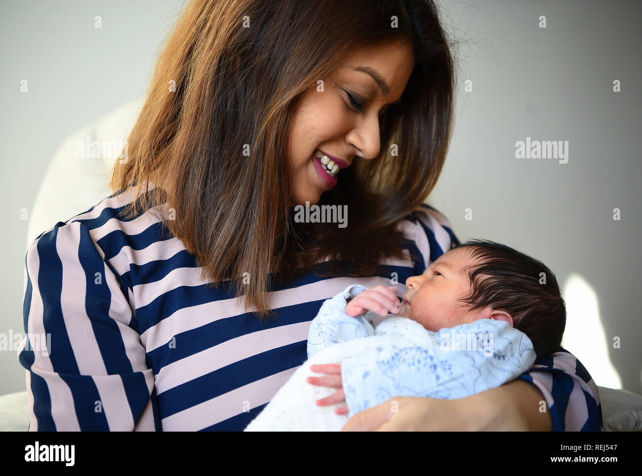 Tulip Siddiq, MP for Hampstead and Kilburn, with her newborn son ...